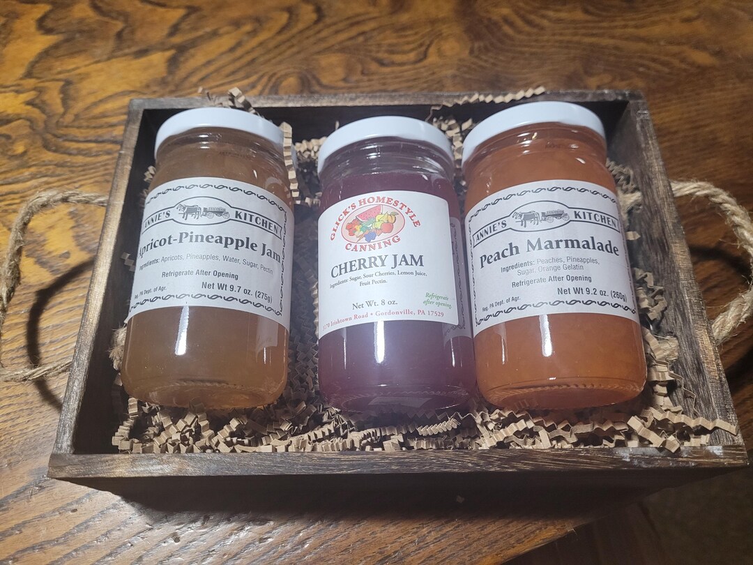 Gourmet Jam Gift Box: Cherry, Apricot Pineapple, Peach Marmalade - Etsy