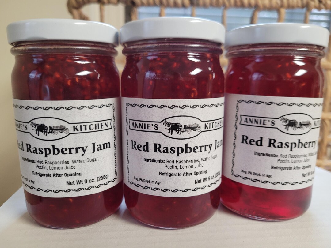 Red Raspberry Jam- 9 Oz Jars; Delicious Homemade Taste! Multiple ...