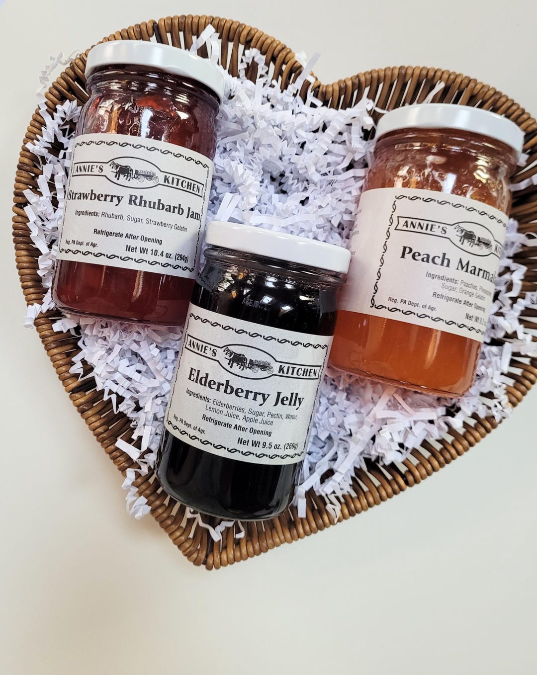 Jams, Jellies & Marmalade Gift Basket; Elderberry Jelly, Strawberry ...