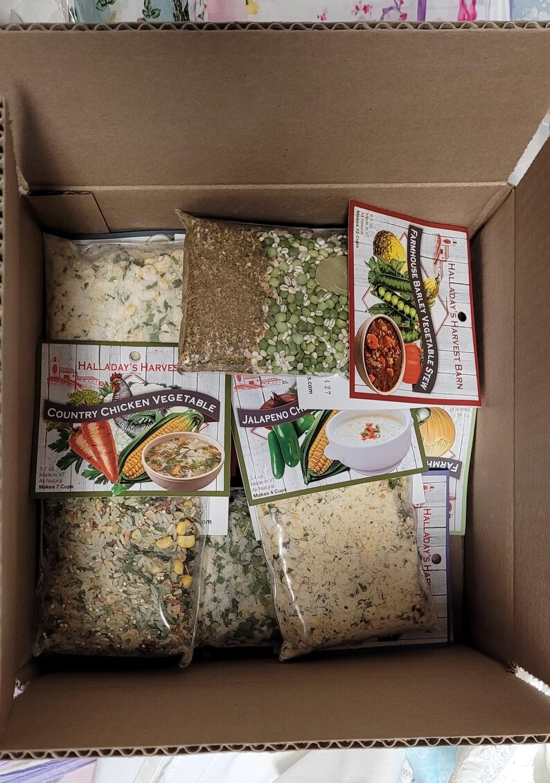 Soup Sampler Box; 12 Different Kinds of Delicious Halladay Farm Soups ...