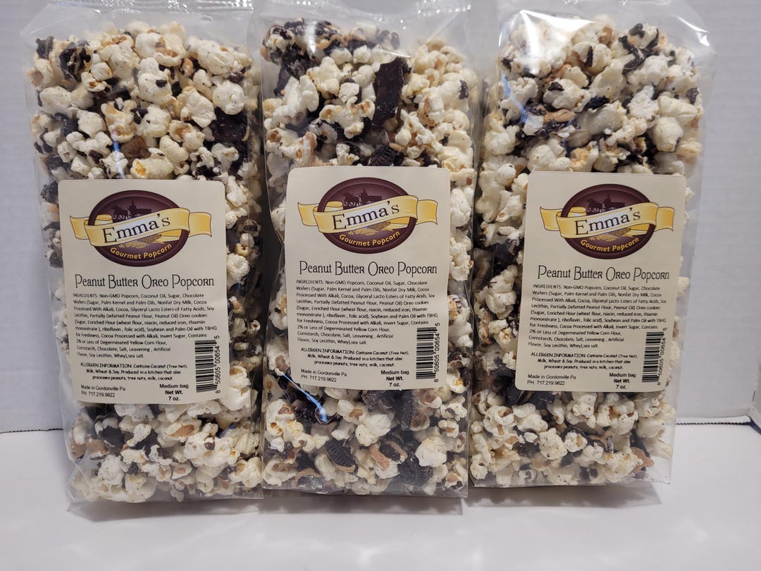Peanut Butter Oreo Popcorn! Yes! -emma's Gourmet Popcorn- Oreo Pieces ...