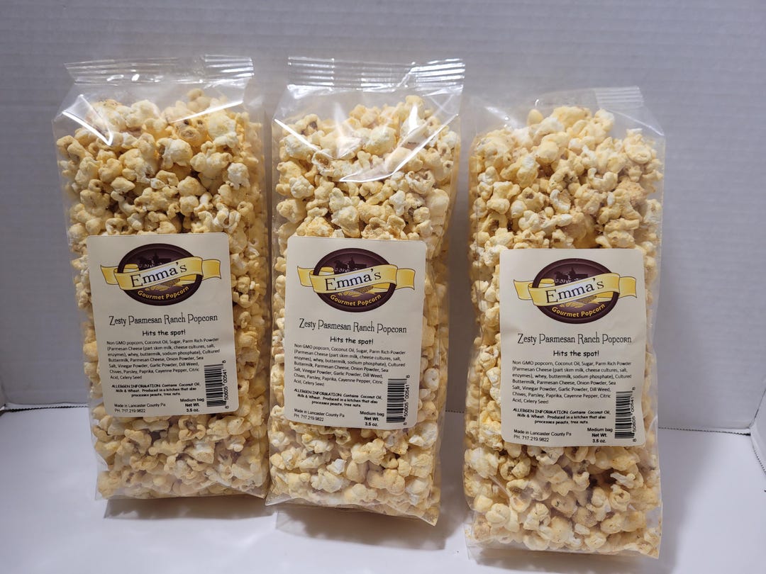 Zesty Parmesan Ranch Popcorn- A Burst of Flavor! Emma's Gourmet Popcorn ...