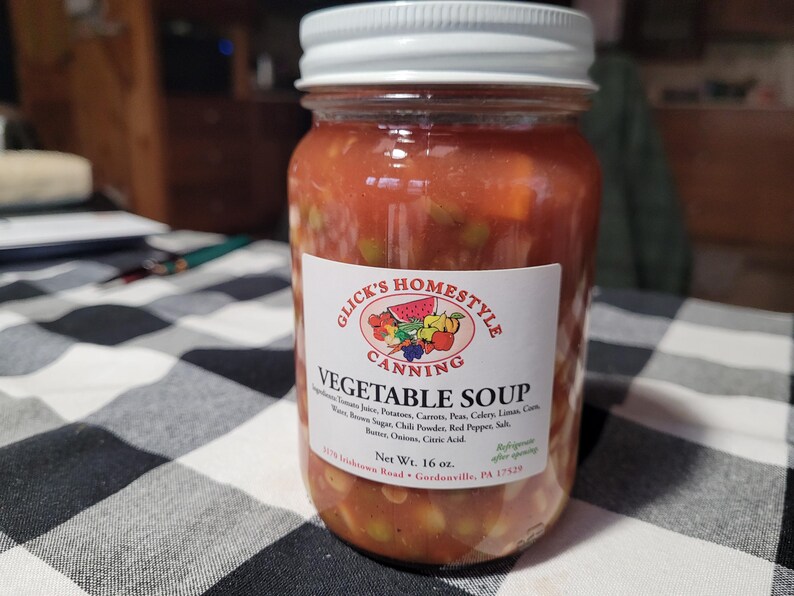 Home Canned Vegetable Soup; Pint Jar; so Delicious! Vegetarian & Gluten ...