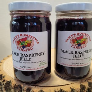 Seedless Black Raspberry Jelly - 8 Oz Jars; Delicious Homemade Taste ...