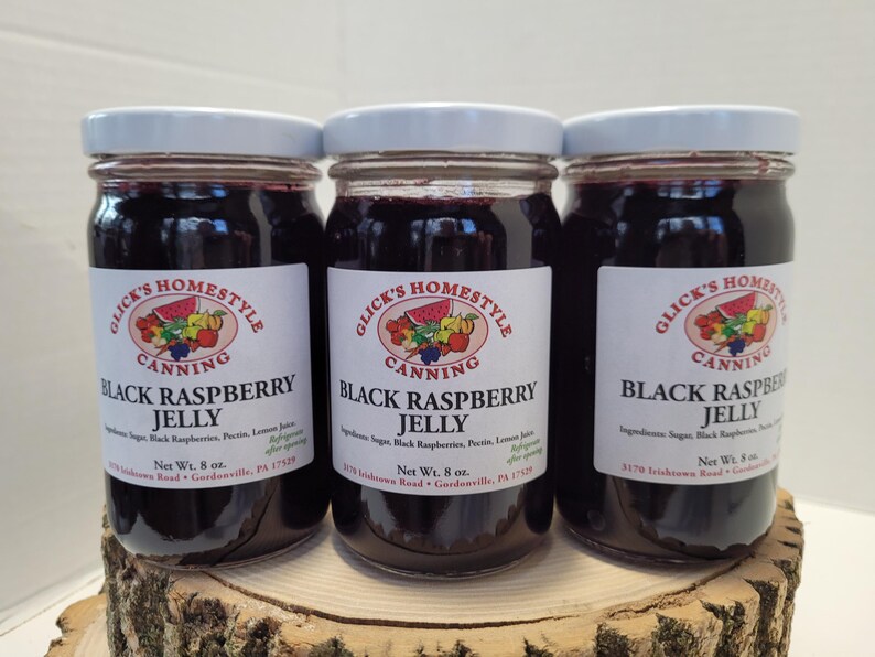 Seedless Black Raspberry Jelly - 8 Oz Jars; Delicious Homemade Taste ...
