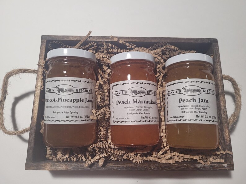 Gourmet Jam & Marmalade Gift Box: Peach, Apricot Pineapple - Etsy