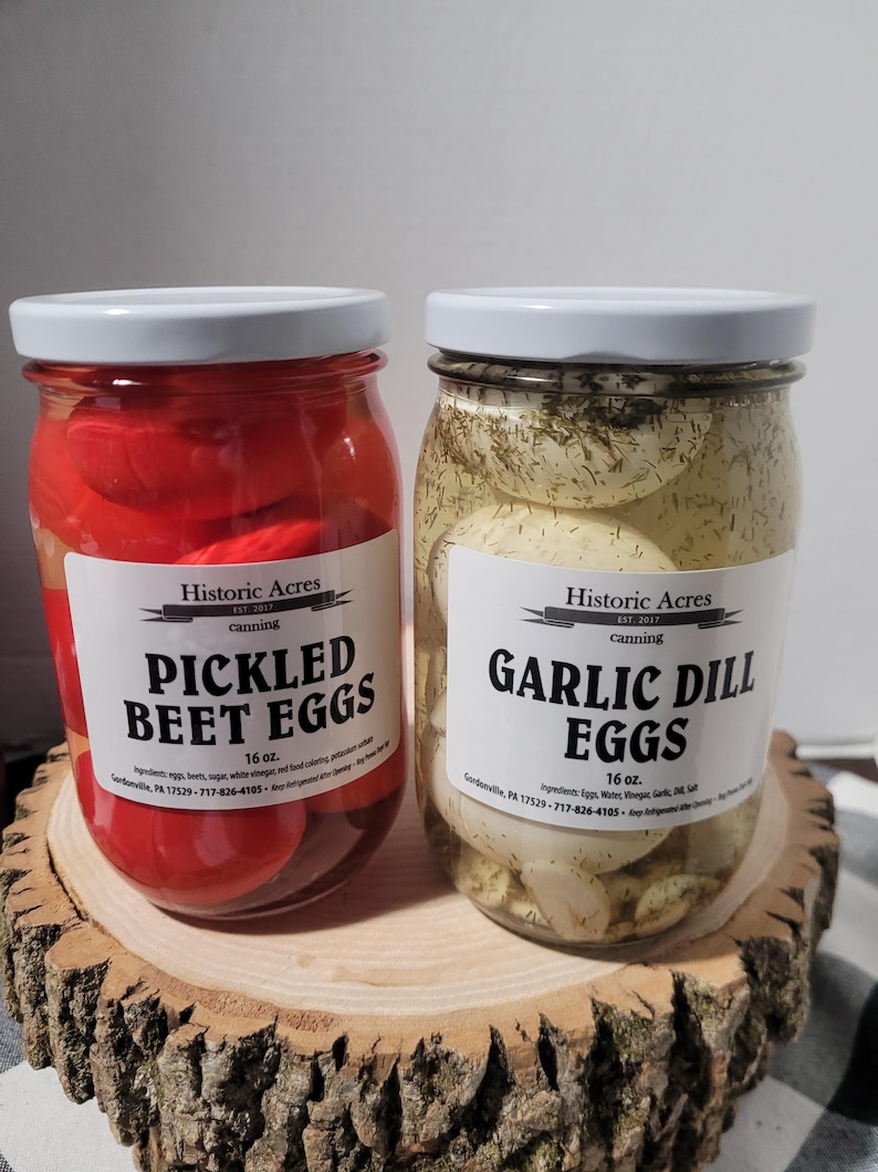 Pickled Eggs: Red Beet & Garlic Dill Flavors - 2 Pint Jars - Etsy