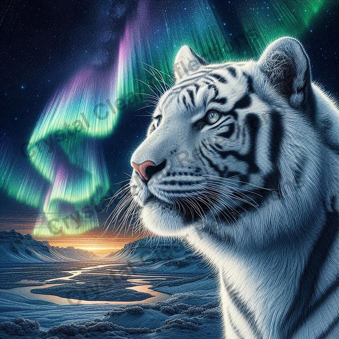 Mystical White Tiger Digital Files - Etsy