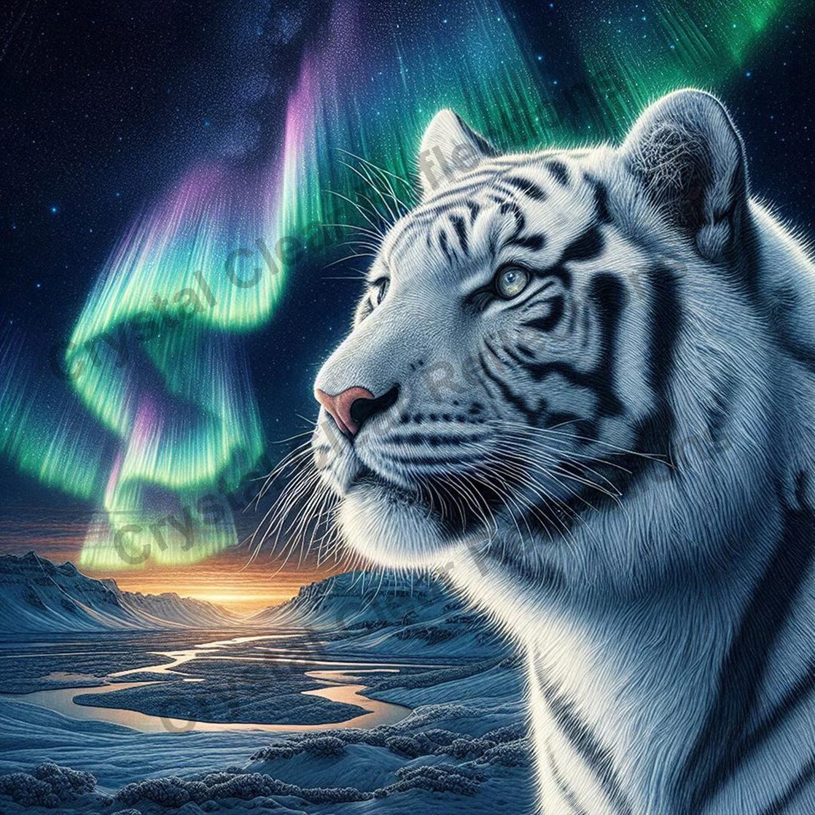 Mystical White Tiger Digital Files - Etsy