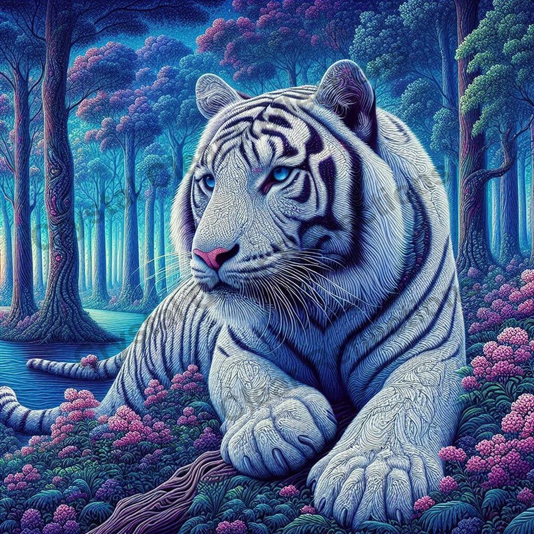 Mystical White Tiger Digital Files - Etsy