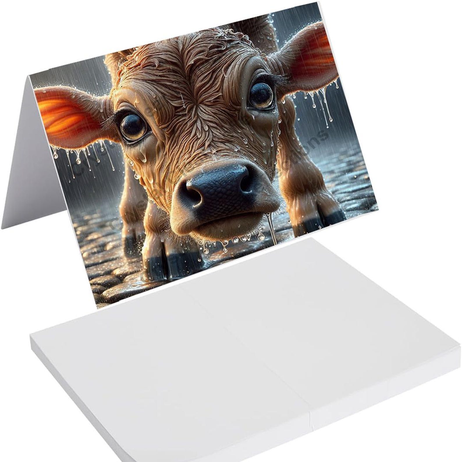 Barnyard Calf in the Rain Digital Files - Etsy