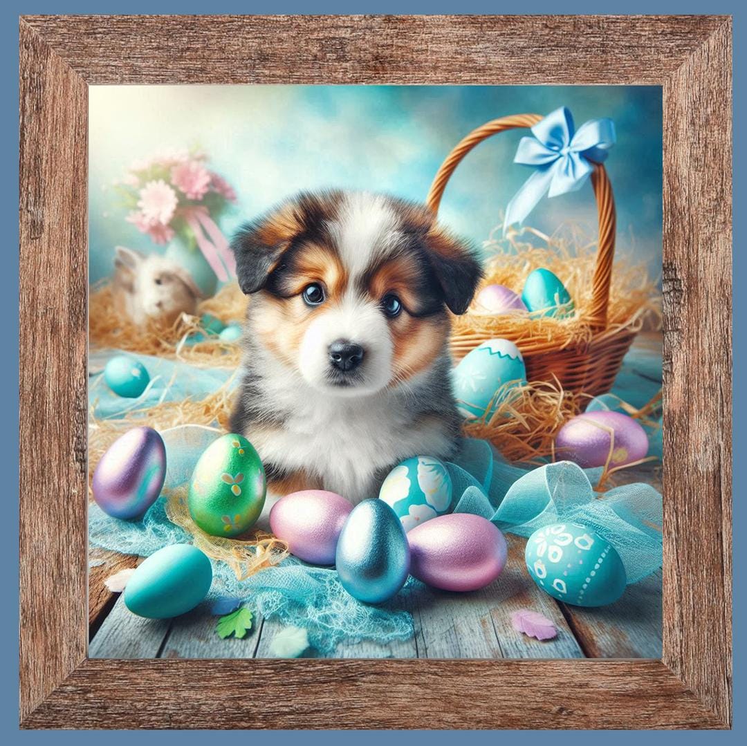 Easter Barnyard Puppy Digital Files - Etsy
