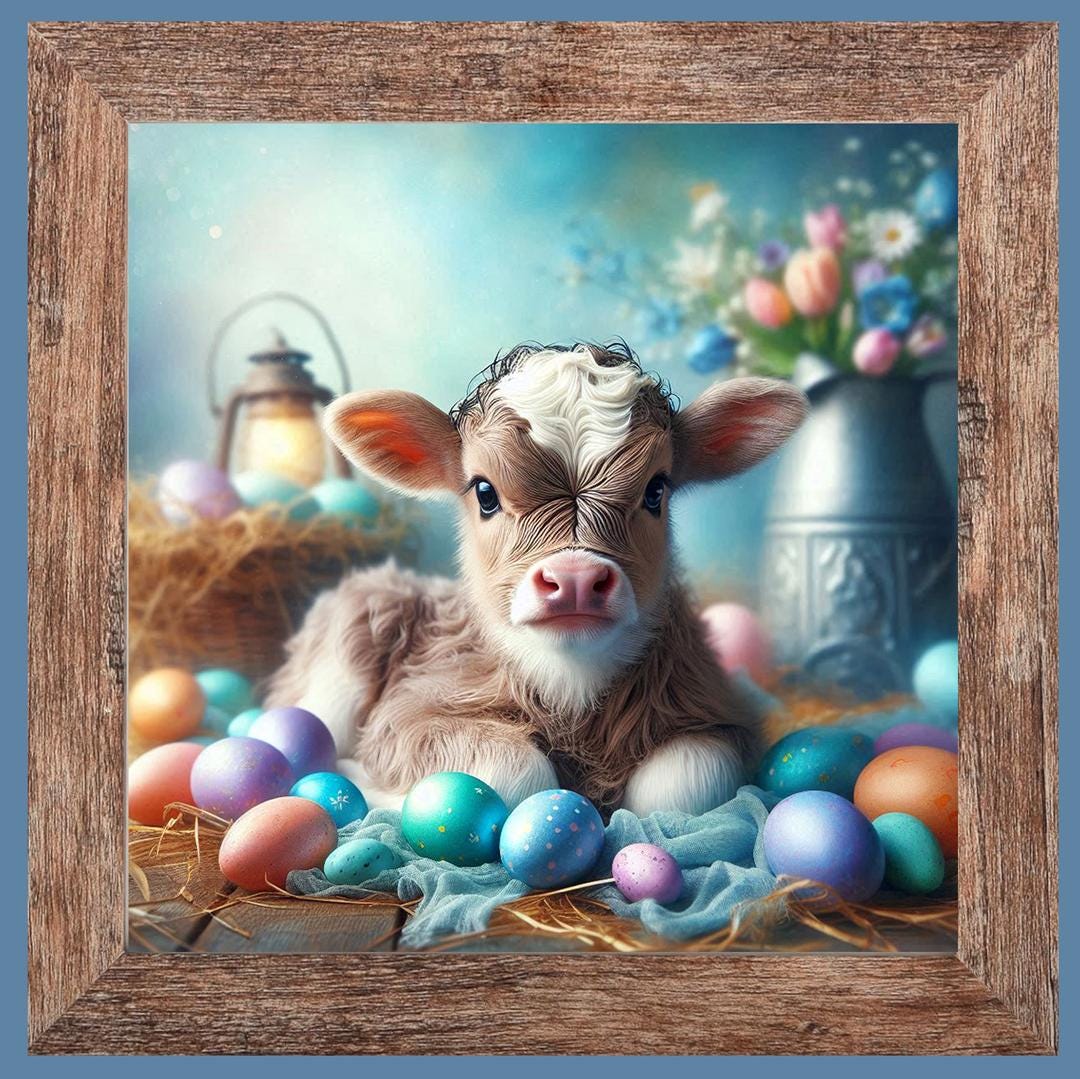 Easter Barnyard Calf Digital Files - Etsy