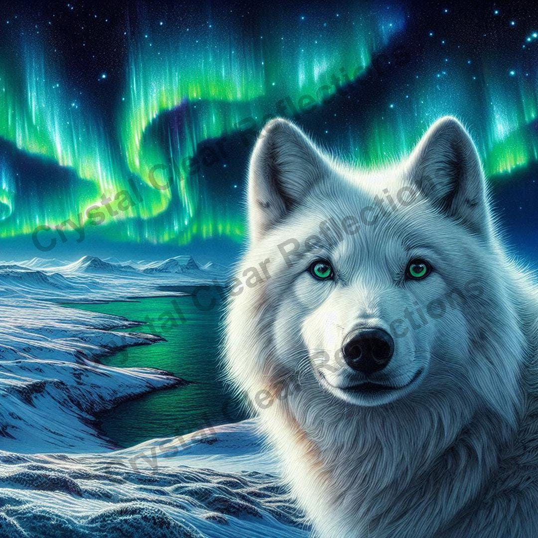 Mystical White Wolf Digital Files - Etsy
