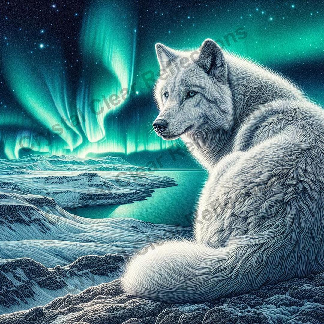 Mystical White Wolf Digital Files - Etsy
