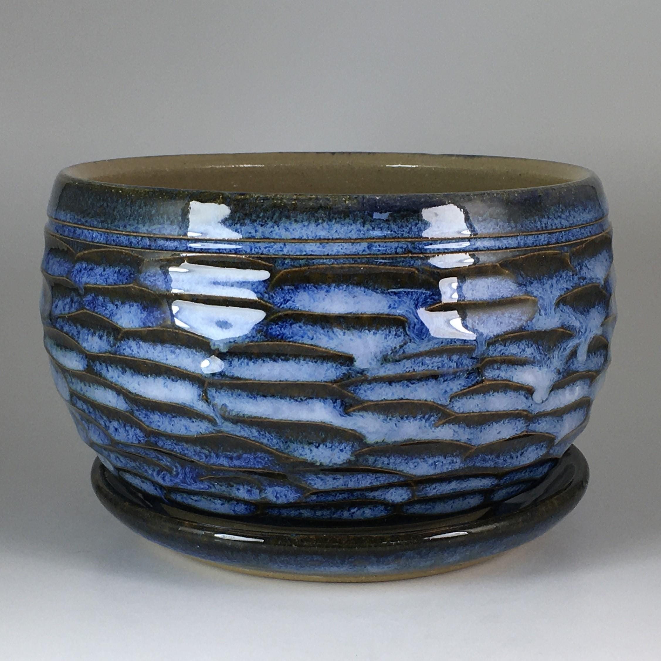 Handmade Cobalt Blue Flower Pot Stoneware Clay Plants Flowers - Etsy