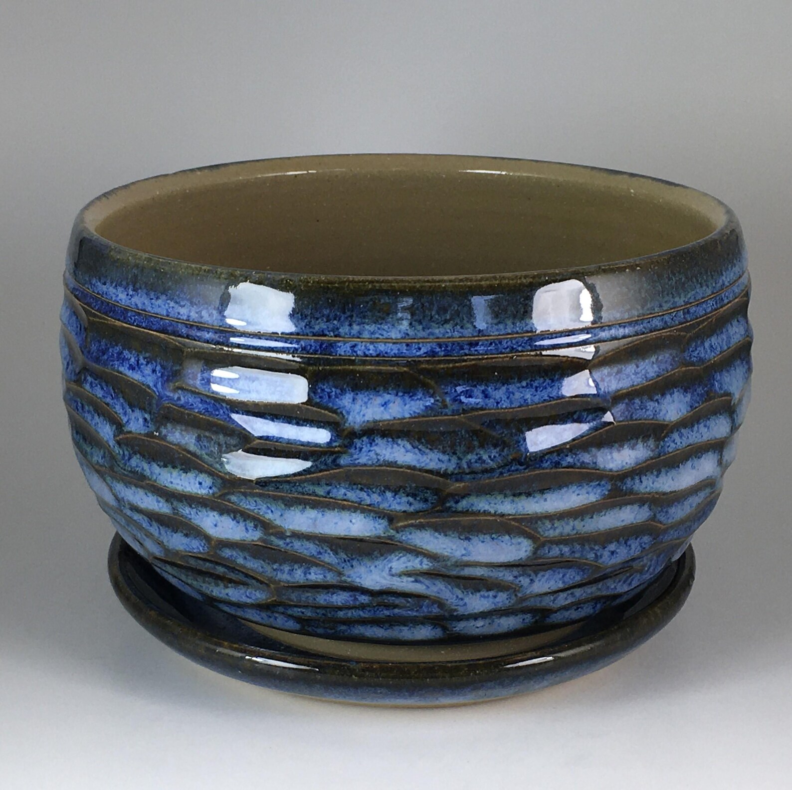 Handmade Cobalt Blue Flower Pot Stoneware Clay Plants Flowers - Etsy