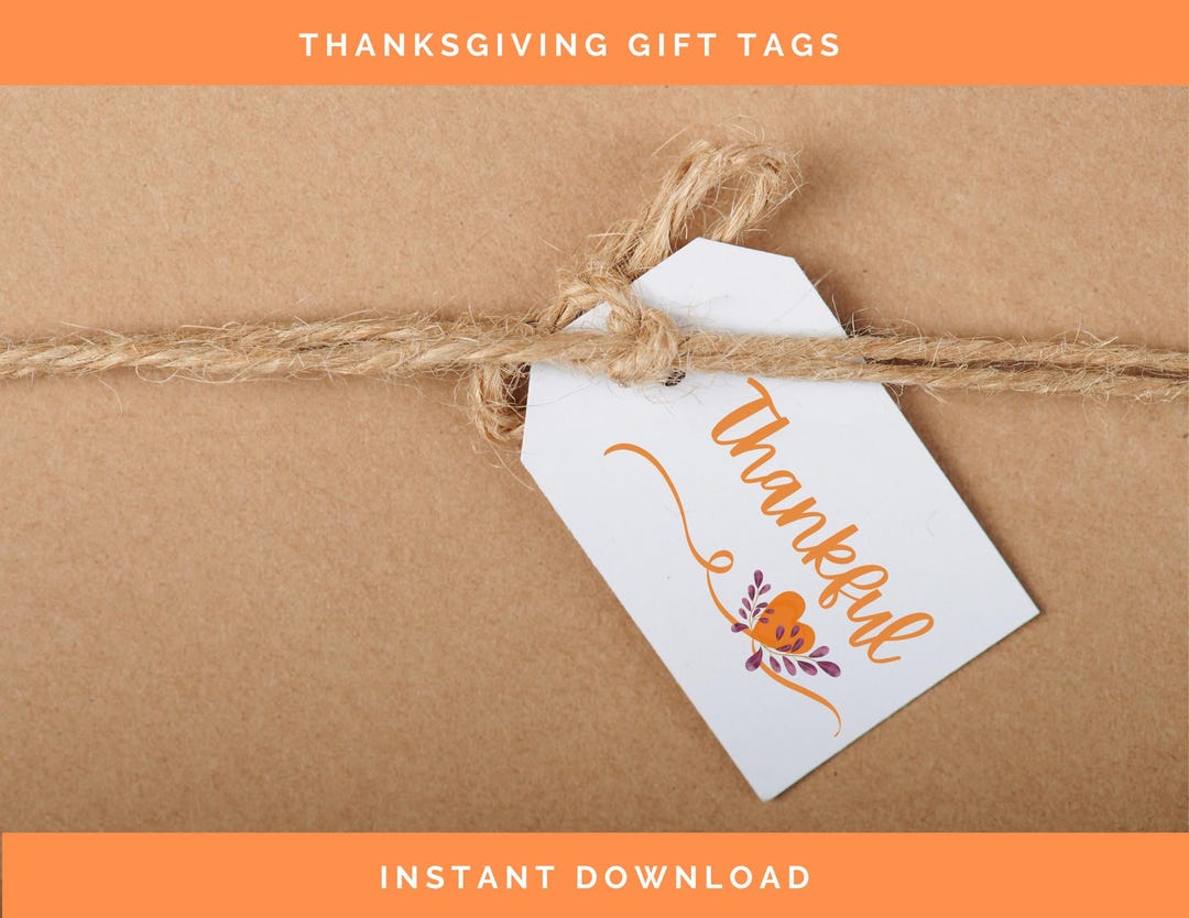 Thankful Thanksgiving Gift Tags, Thankful for You Tag, Gratitude Gift ...