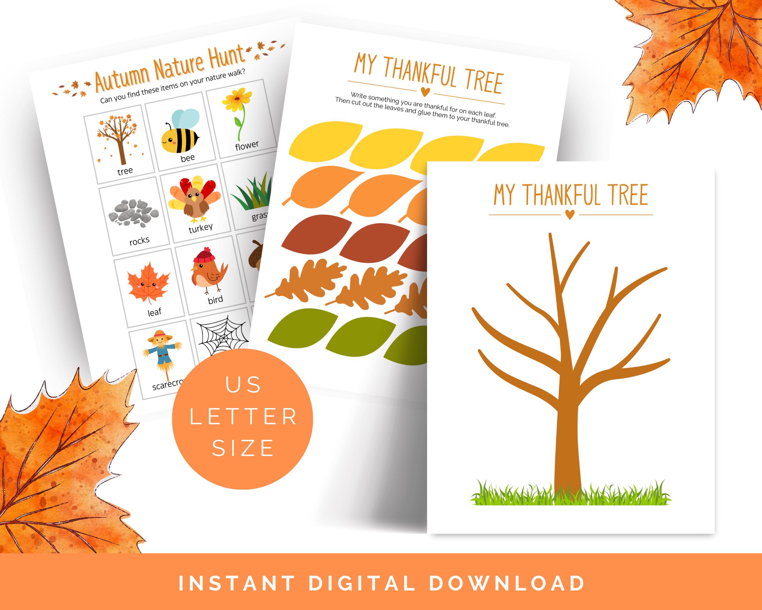 Thanksgiving Gratitude Activity Bundle for Kids, Thankful Tree ...