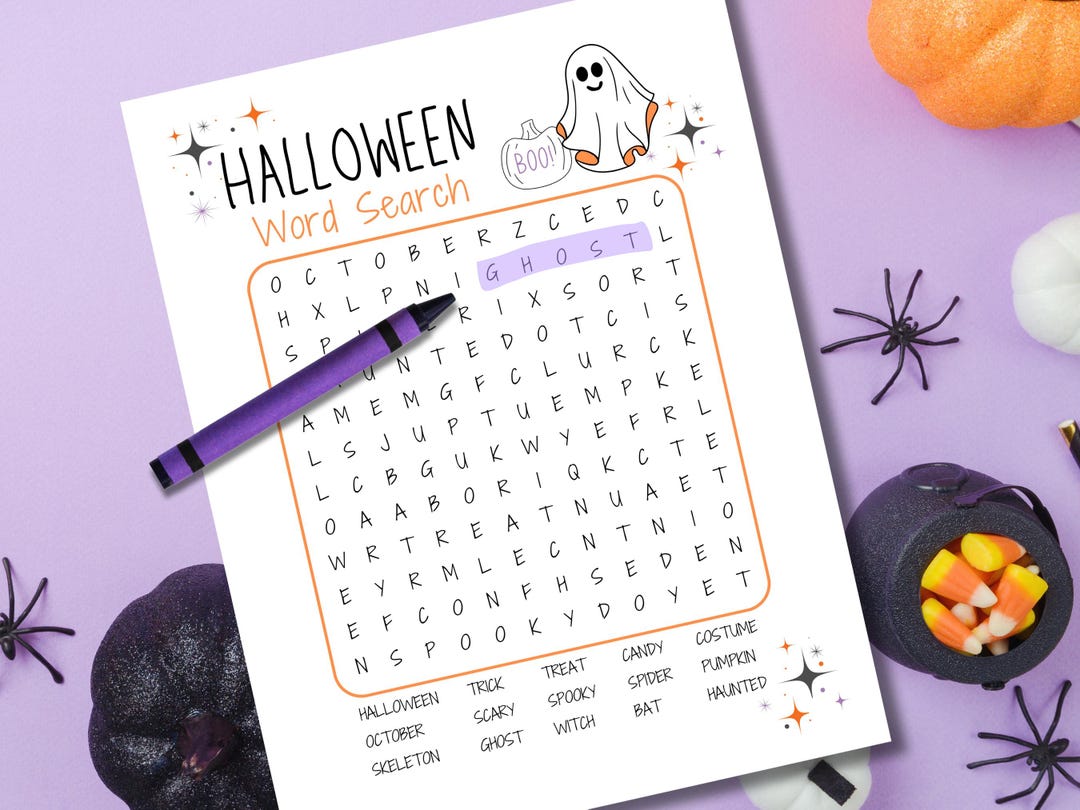 Halloween Word Search, Halloween Classroom Party Games, October Kids ...