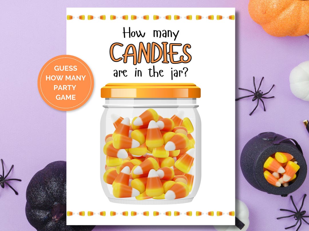 Halloween Candy Jar Guessing Game | Printable Sign, Entry Tracker ...
