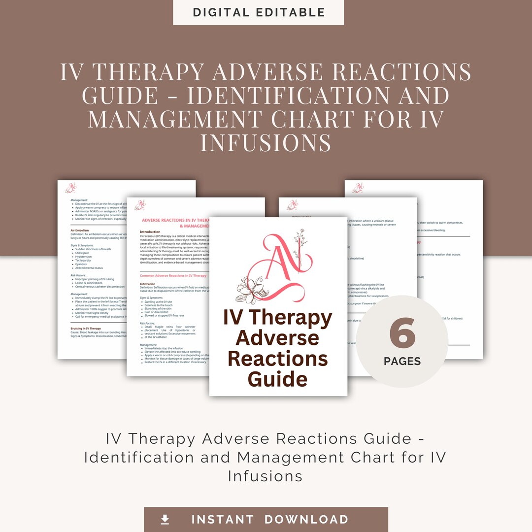 IV Therapy Adverse Reactions Guide - Identification and Management ...