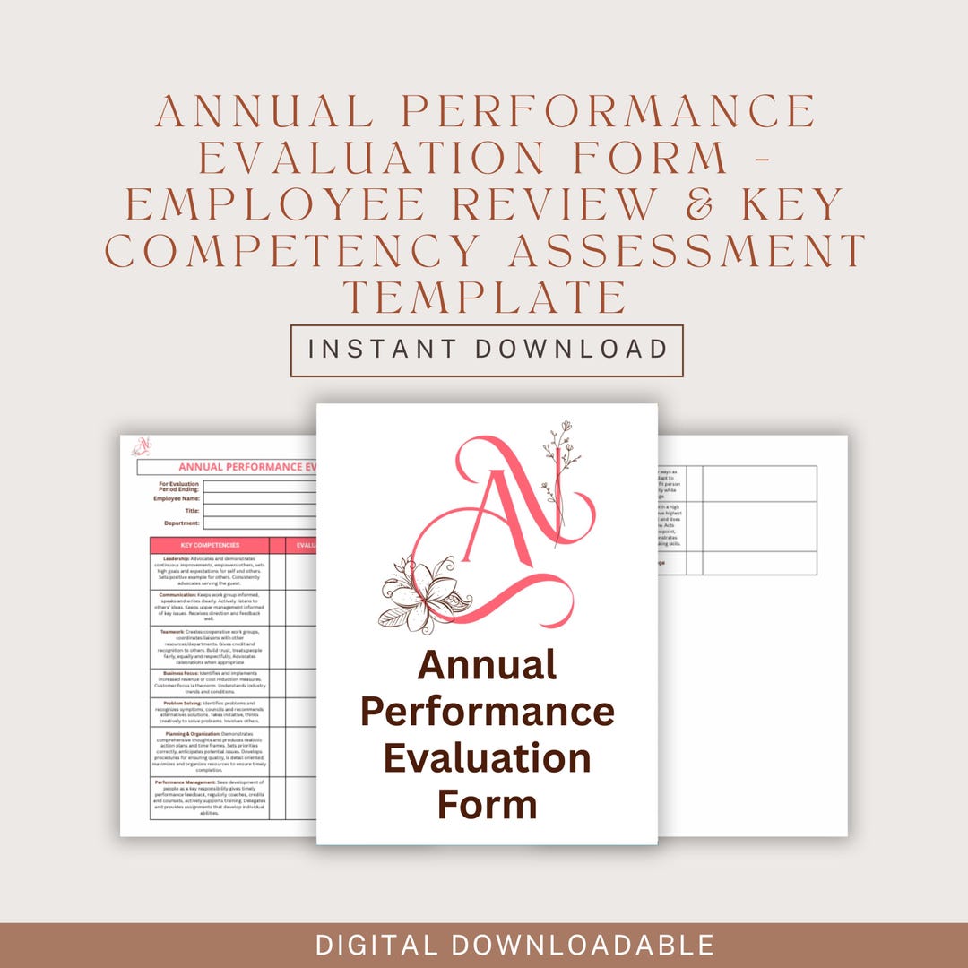 Annual Performance Evaluation Form – Employee Review and Key Competency ...