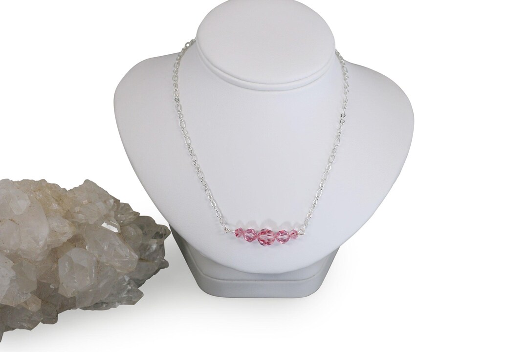 Light Rose Crystals 17" Necklace - Etsy
