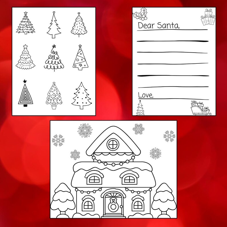Winter/christmas Coloring Pages and Activities PDF Download - Etsy