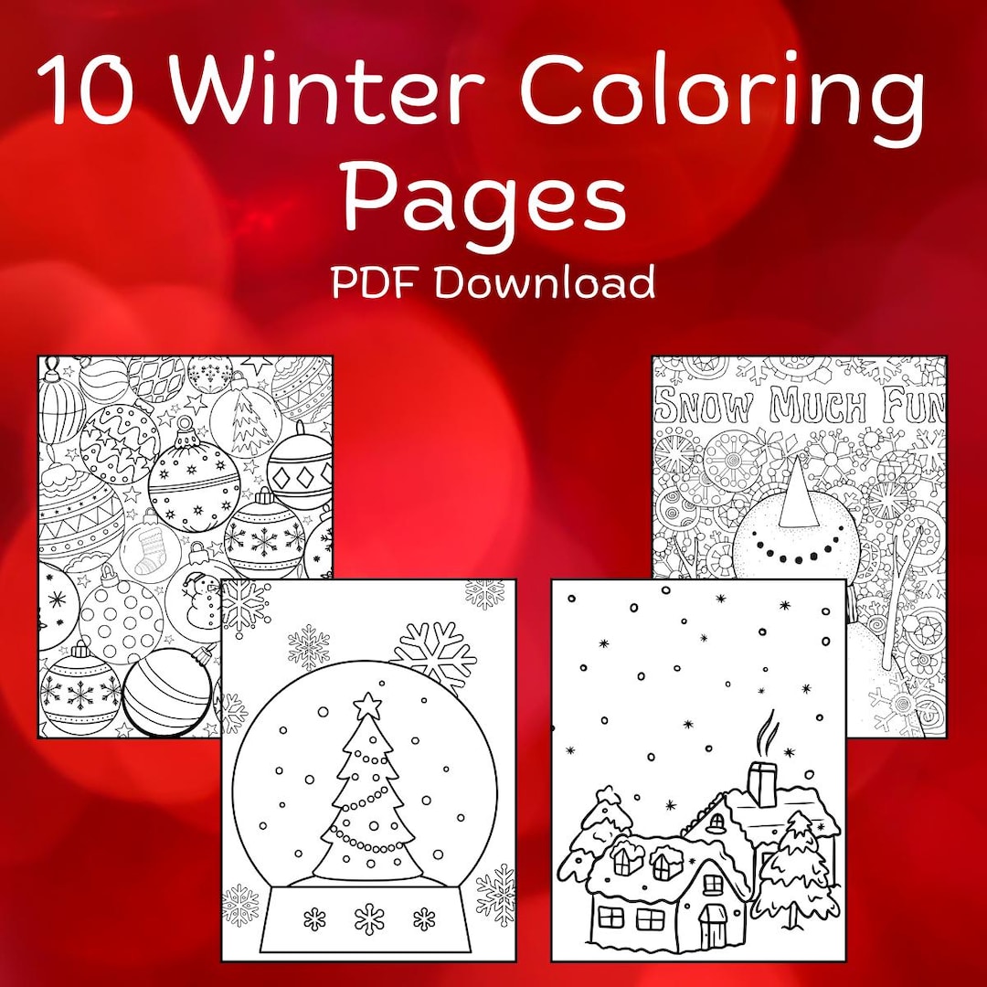 Winter/christmas Coloring Pages and Activities PDF Download - Etsy