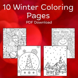 Winter/christmas Coloring Pages and Activities PDF Download - Etsy