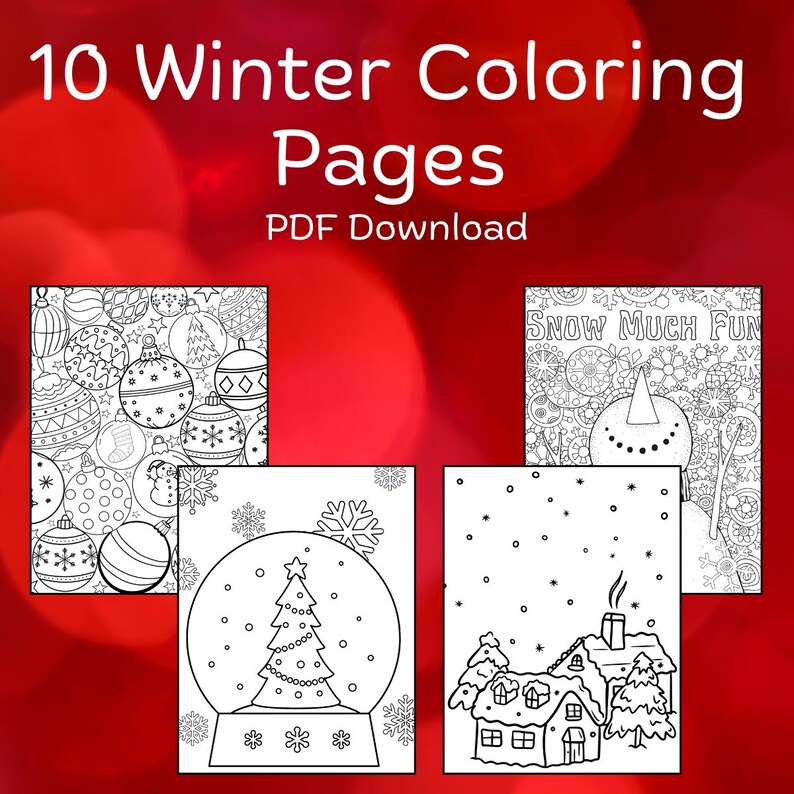 Winter/christmas Coloring Pages and Activities PDF Download - Etsy