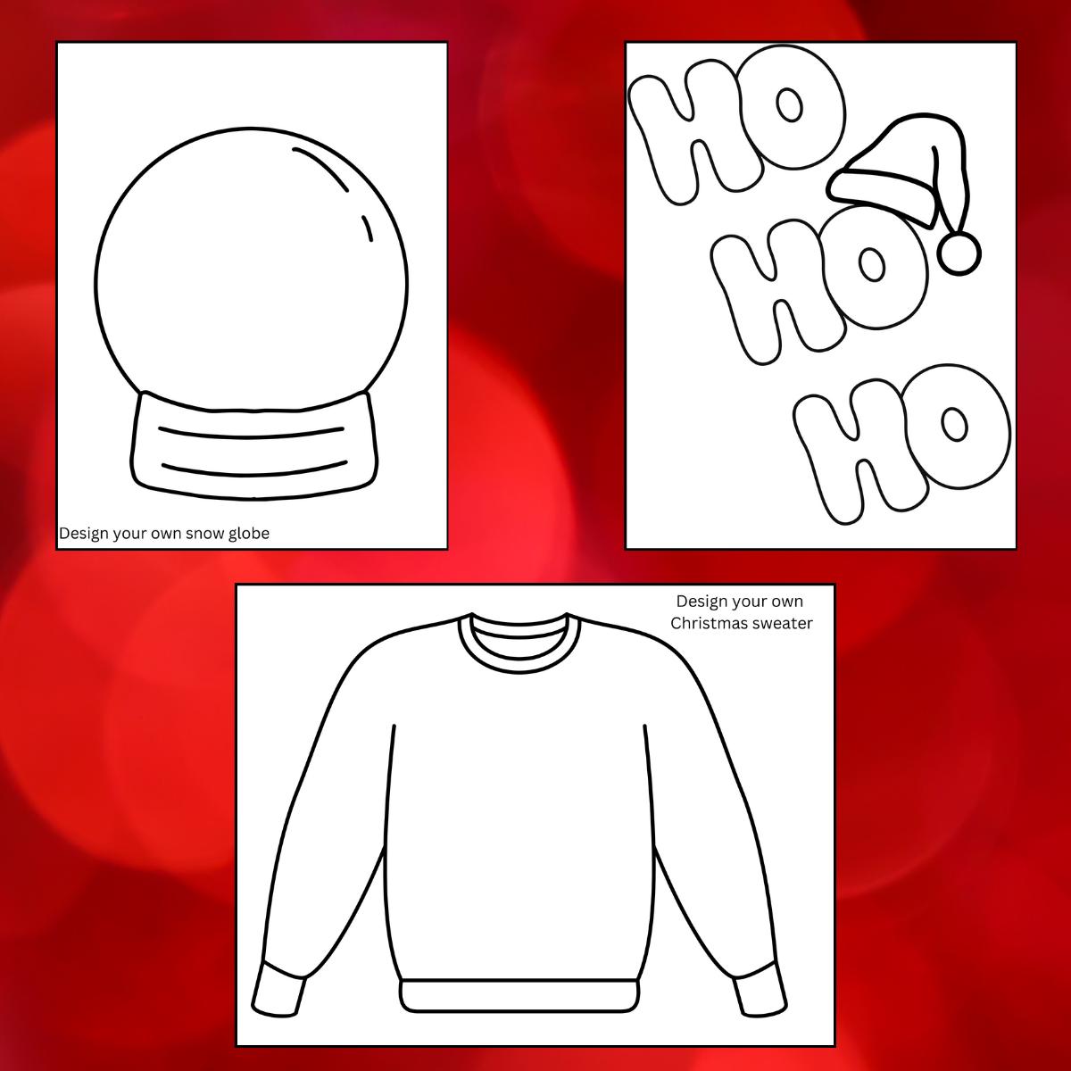 Winter/christmas Coloring Pages and Activities PDF Download - Etsy