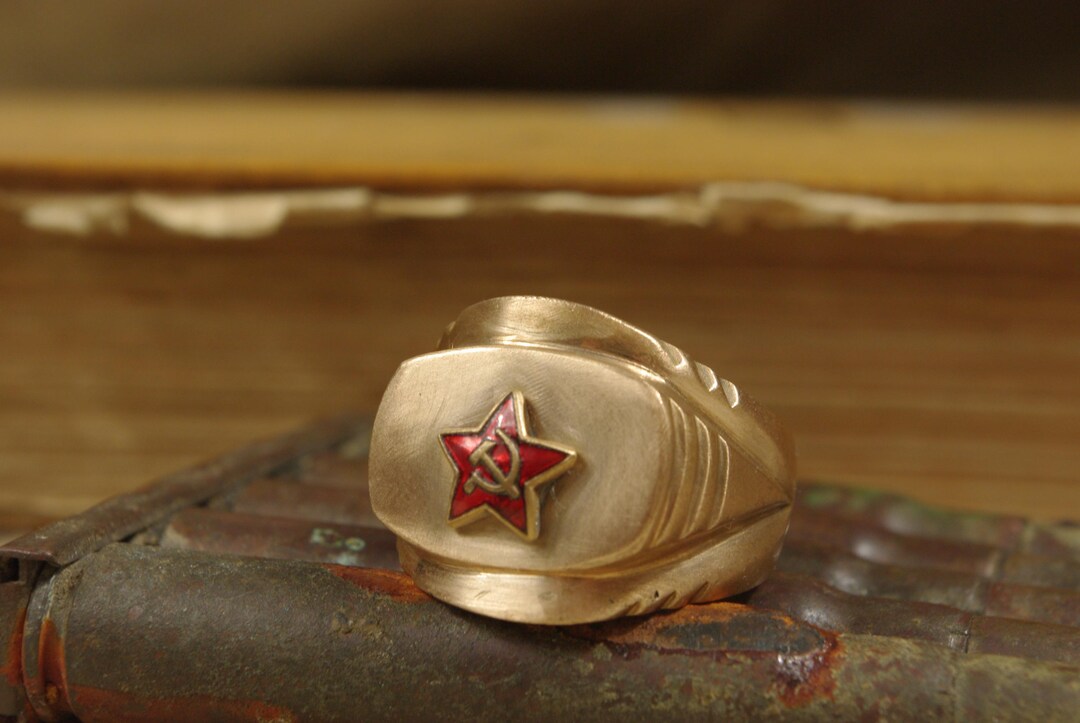 Soviet Bronze Ring, Vintage USSR Red Star, Hammer and Sickle 1960-s ...