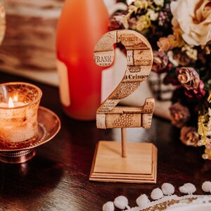 Rustic Wedding Table Numbers - Wedding Reception Table Decor - Wine ...