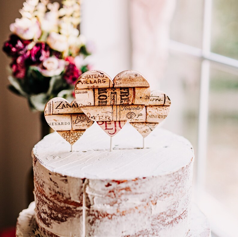 Rustic Cake Topper - Heart Shaped Wedding Cake Topper - Bridal Shower ...