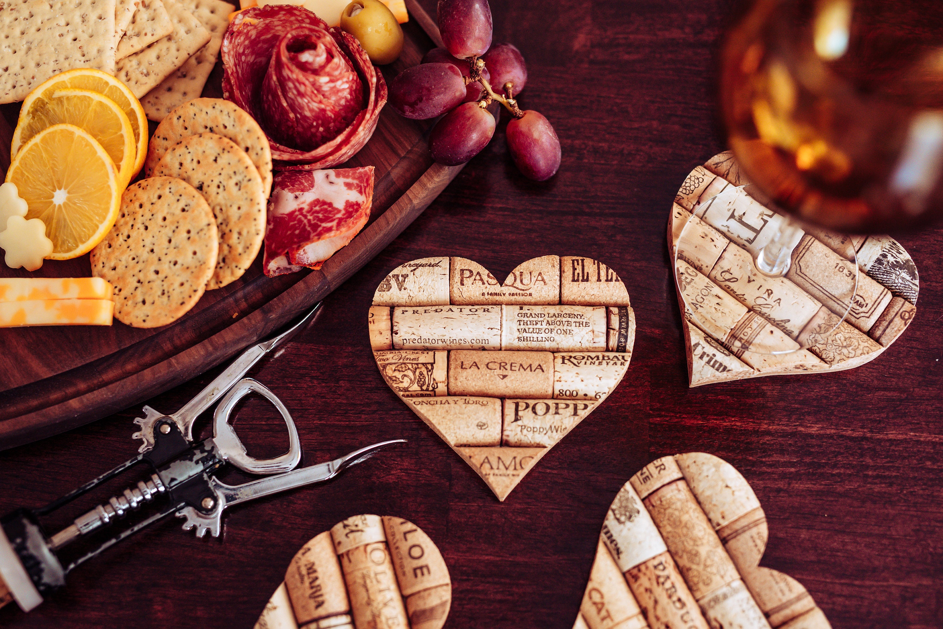 Wine cork coaster set unique wedding gift for couple wine | Etsy