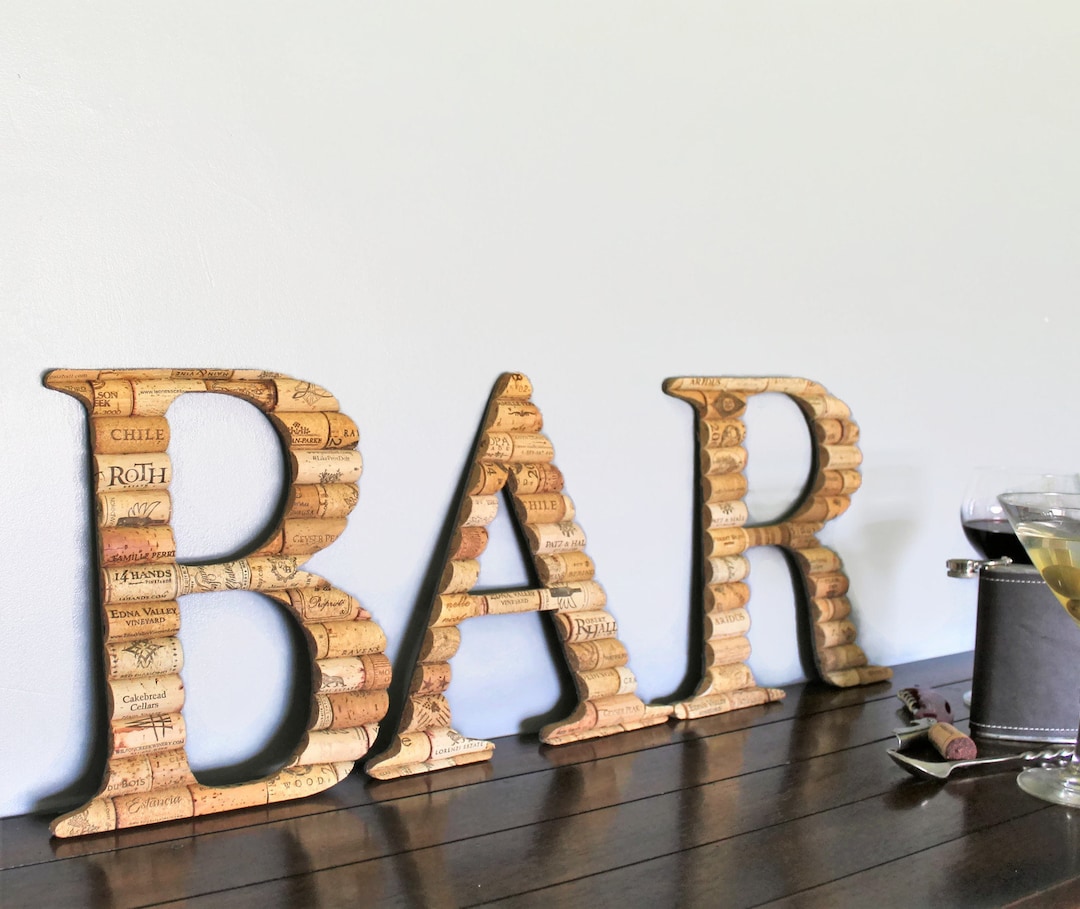 Wine Cork Bar Sign for Home Bar - Wedding Bar Sign - Etsy
