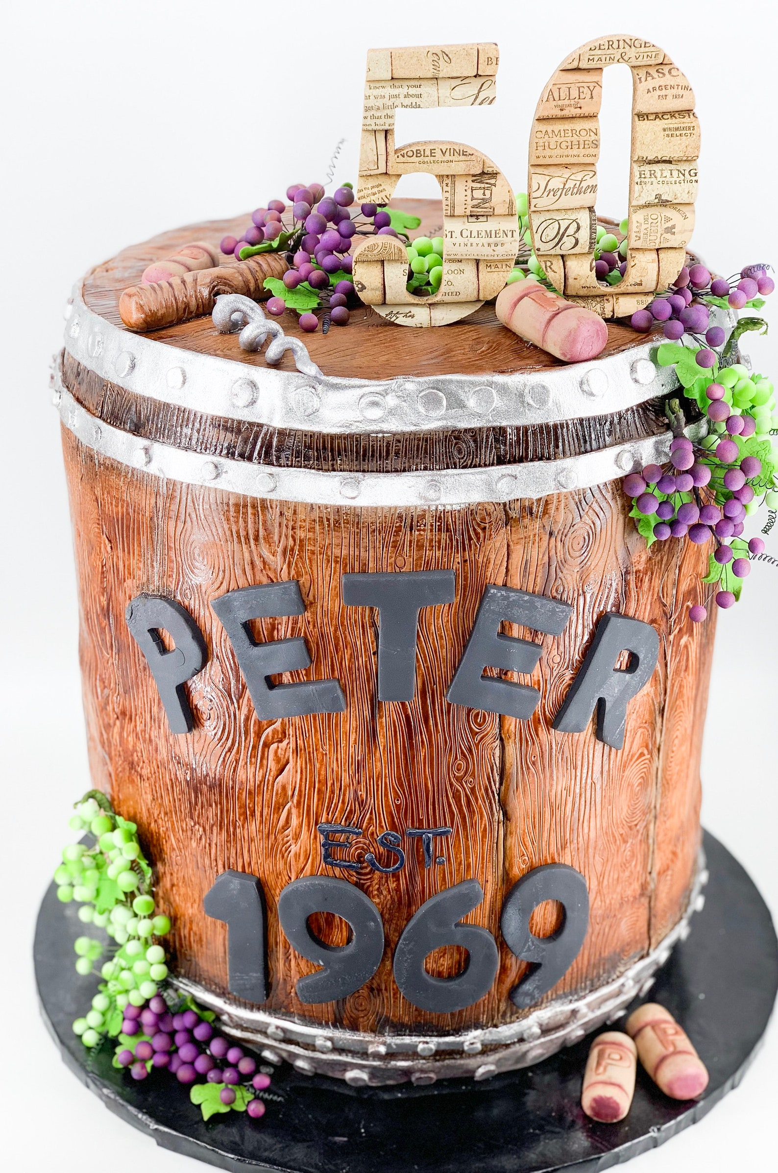 Wine Cork Birthday Cake Topper Rustic Cake Topper for Wine - Etsy