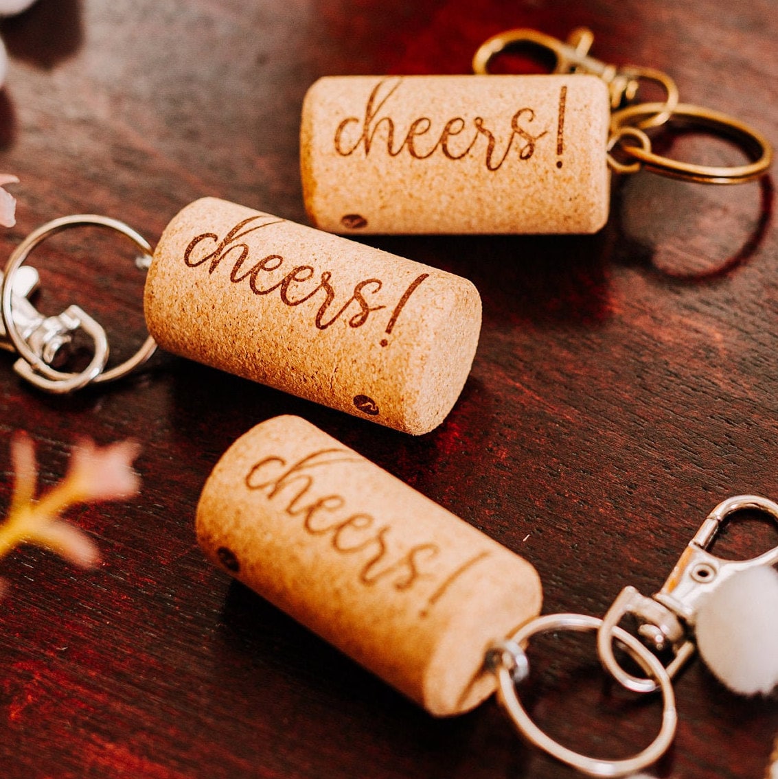 Wine Cork Keychains Rustic Wedding Favors for Guests | Etsy