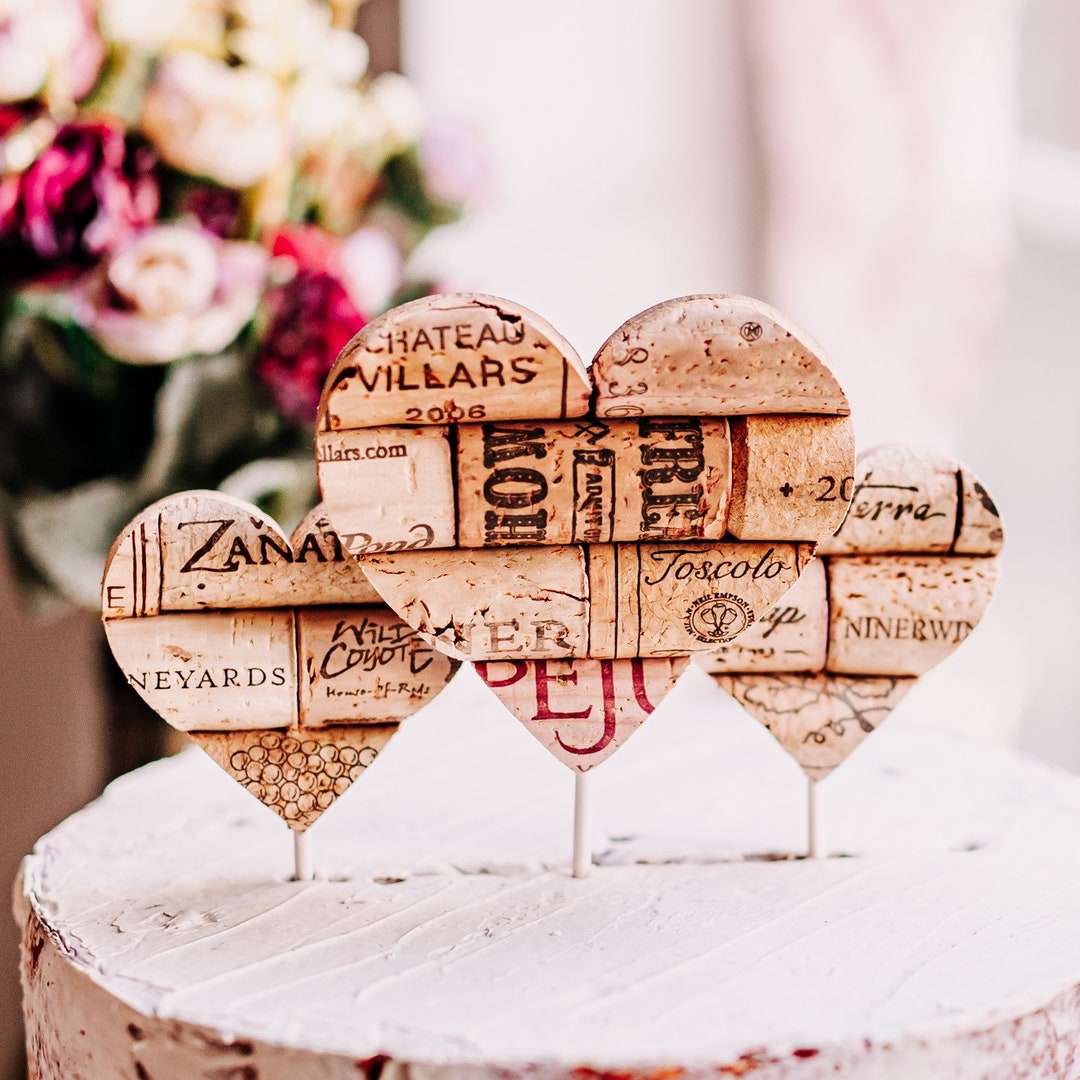 Rustic Cake Topper - Heart Shaped Wedding Cake Topper - Bridal Shower ...