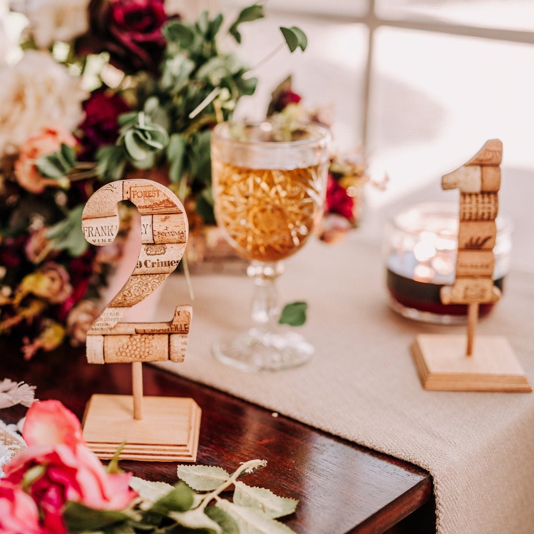 Rustic Wedding Table Numbers - Wedding Reception Table Decor - Wine ...