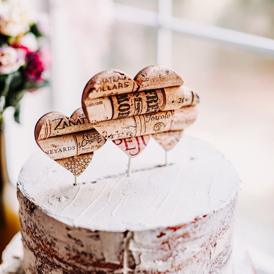 Rustic Cake Topper - Heart Shaped Wedding Cake Topper - Bridal Shower ...