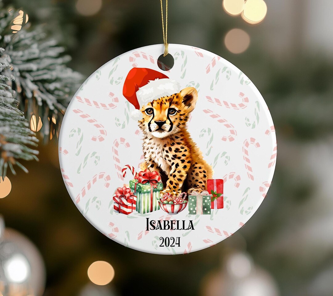 Cheetah Christmas Ornament, Cute Animal Holiday Gift for Kids, Gift ...