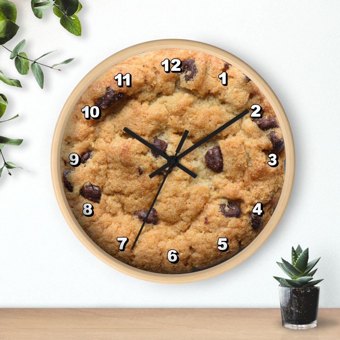 Chocolate Chip Cookie Wall Clock, Fun Kitchen Decor Bakery Theme Gift ...