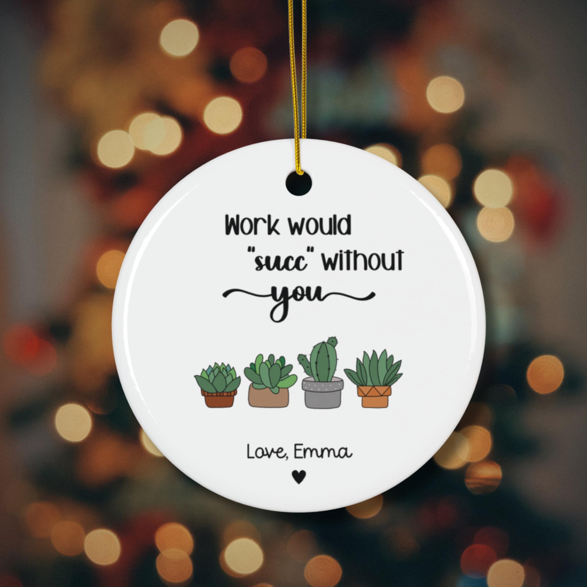 Personalized Coworker Christmas Gift, Custom Work Bestie Ornament, Cute ...