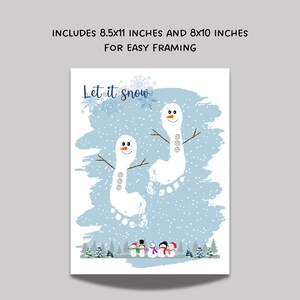Christmas Snowman Footprint Craft Printable DIY Holiday Handprint Art ...