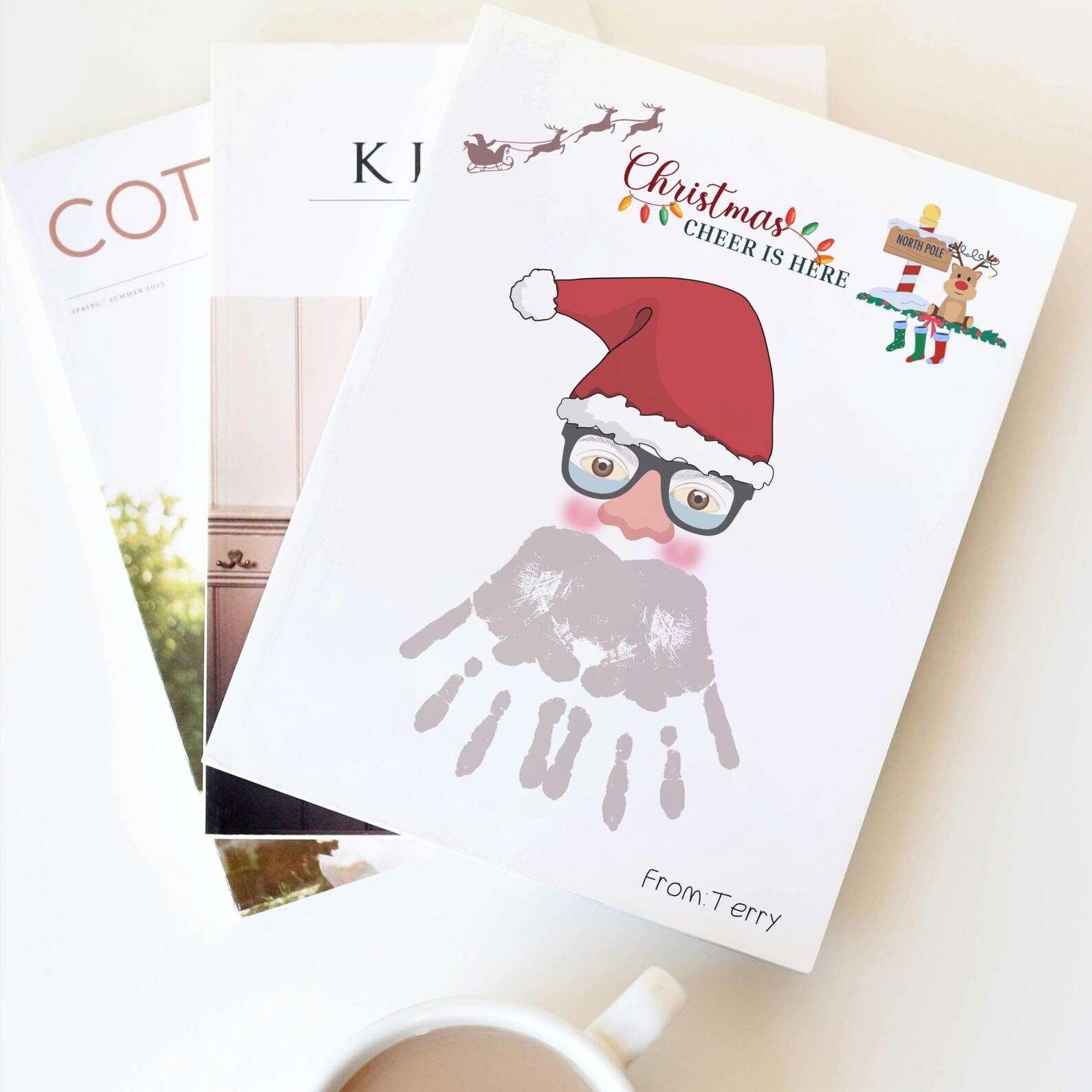 Christmas Handprint Santa Beard Craft Printable, DIY Holiday Art ...