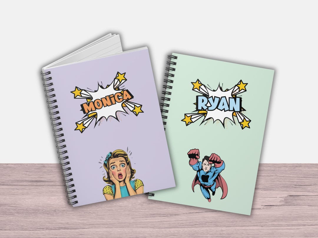 Personalized Comic Book Notebook: Custom Superhero Journal for Kids ...
