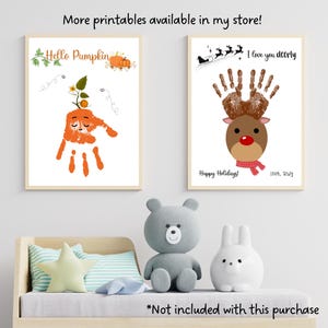 First Christmas Handprint Footprint Craft Printable, DIY Holiday Art ...